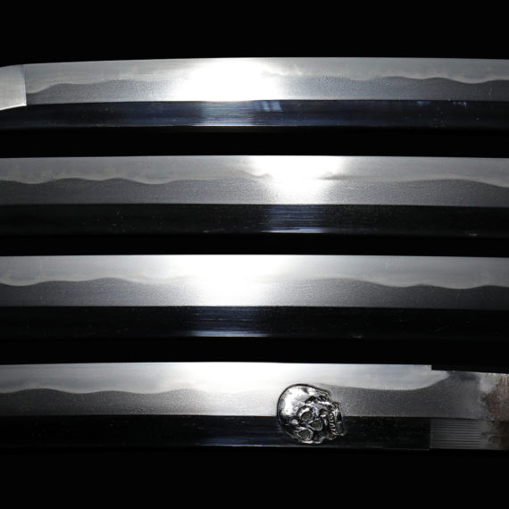 3 Body Test cut Kinzogan with Skull Horimono - Nihonto Art