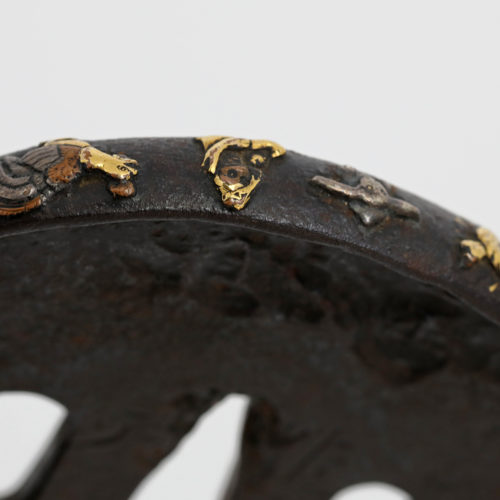 Sanada Tempo Tsuba with Chinese 12 animal Zodiac - Nihonto Art
