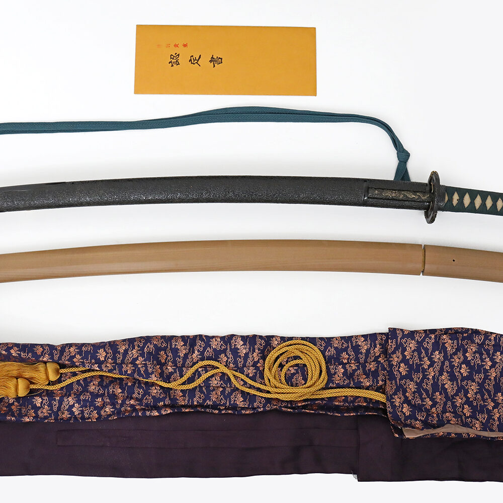 Two body test cut katana with Aoi and Bamboo Horimono - Nihonto Art