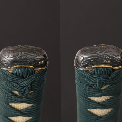 Two body test cut katana with Aoi and Bamboo Horimono - Nihonto Art